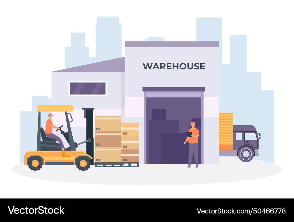 Delivery company providing shipment process Vector Image