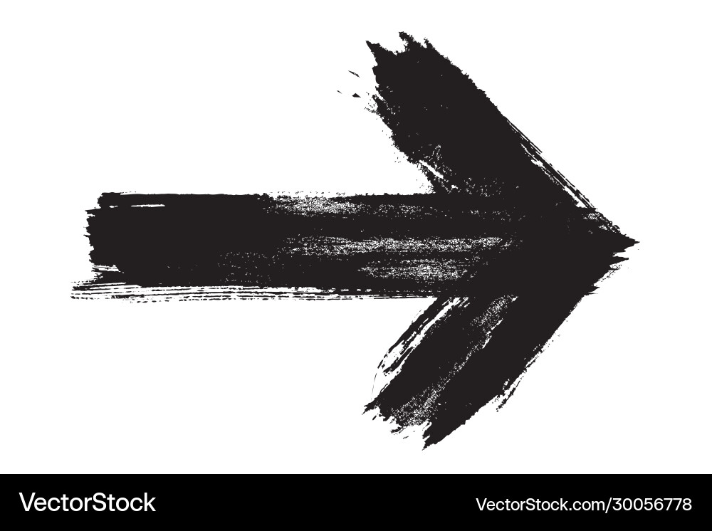 Grunge Black Arrow Brush Royalty Free Vector Image