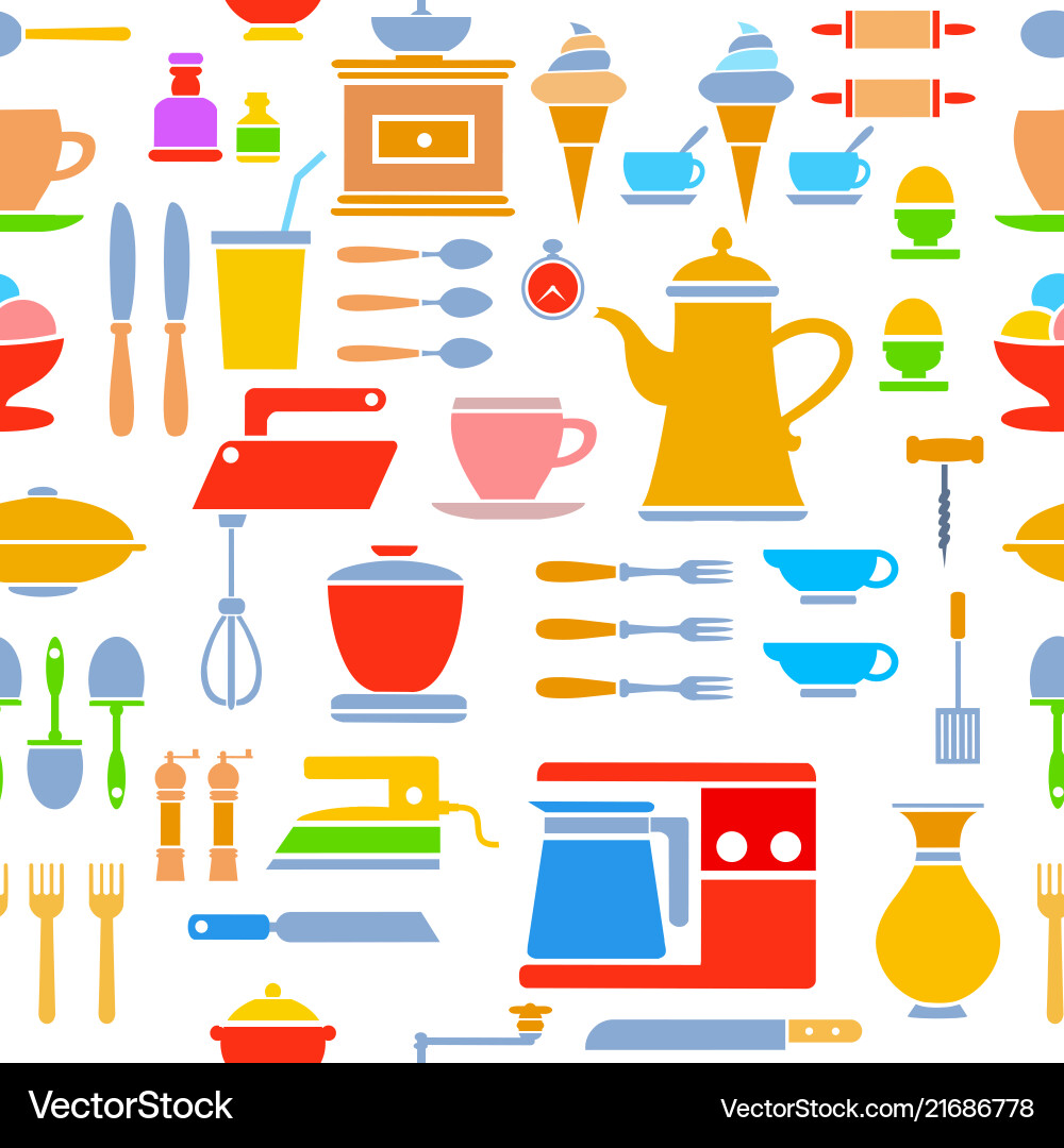 Seamless tile pattern kitchen Royalty Free Vector Image