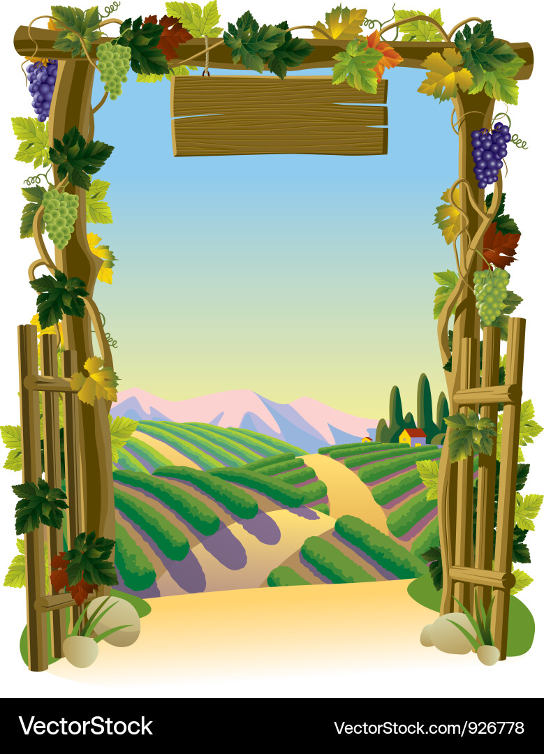 Vineyard gate Royalty Free Vector Image - VectorStock