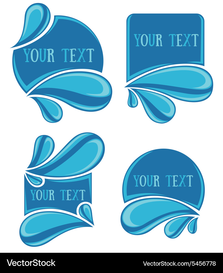 Water stickers Royalty Free Vector Image - VectorStock