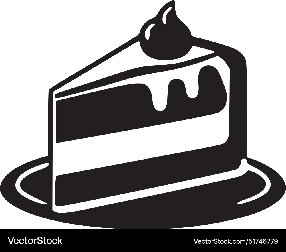 Cake - minimalist and flat logo Royalty Free Vector Image