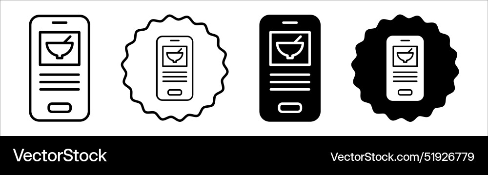 Cooking app icon symbol set collection Royalty Free Vector