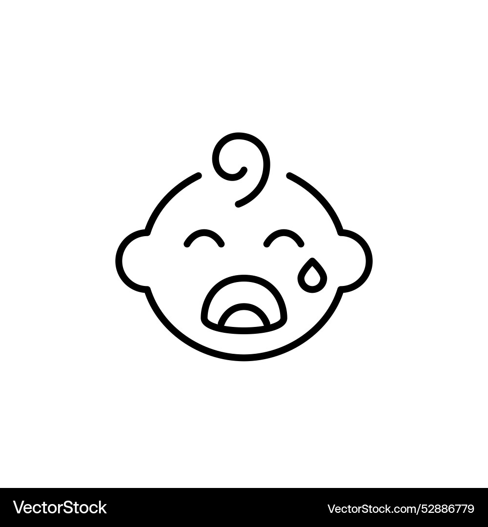 Crying baby icon pixel perfect Royalty Free Vector Image