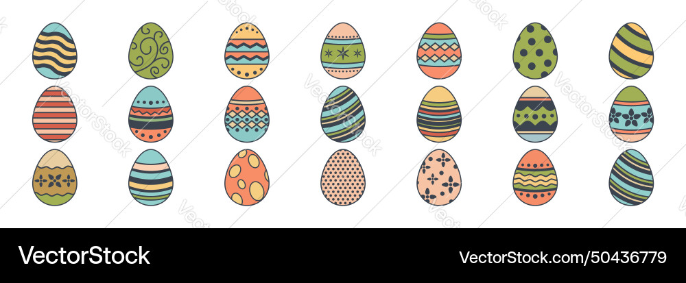 Easter eggs day festival icon set ostern Vector Image