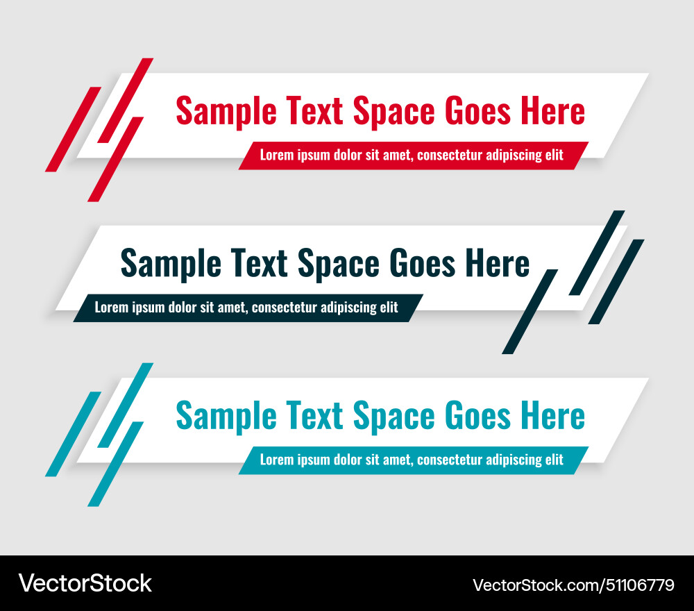 Lower third news report header template Royalty Free Vector