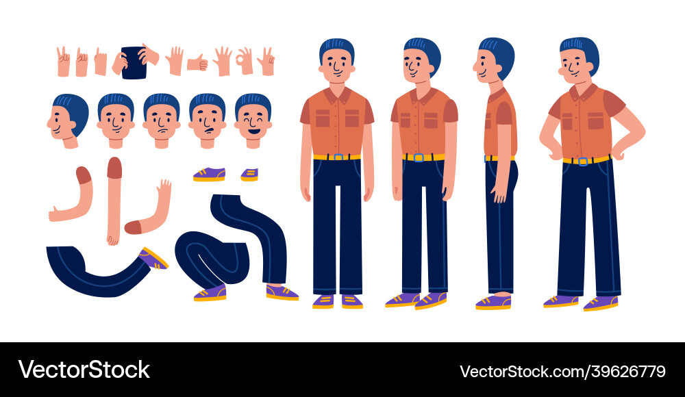 Male character constructor set Royalty Free Vector Image