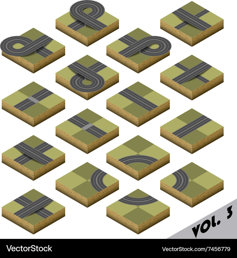 Road Map Kit isometric Lizenzfreies Vektorbild