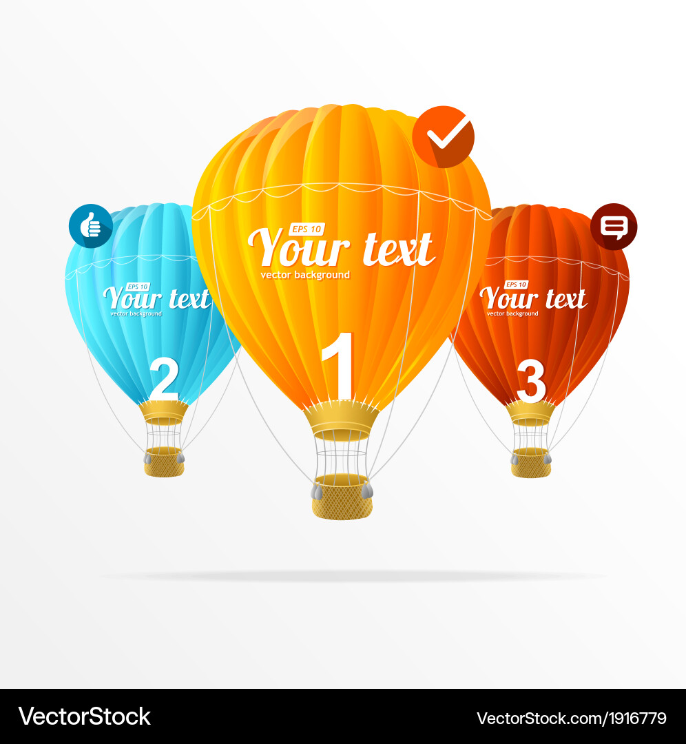 Text boxes infographics and air balloons Vector Image