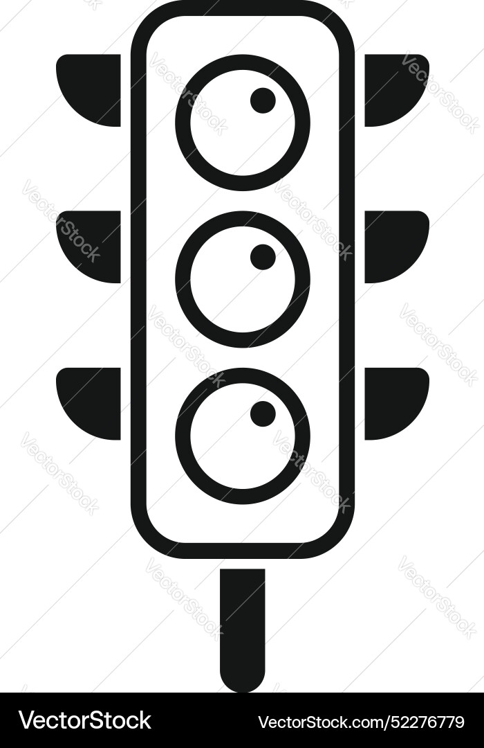 Traffic light showing stop caution and go Vector Image