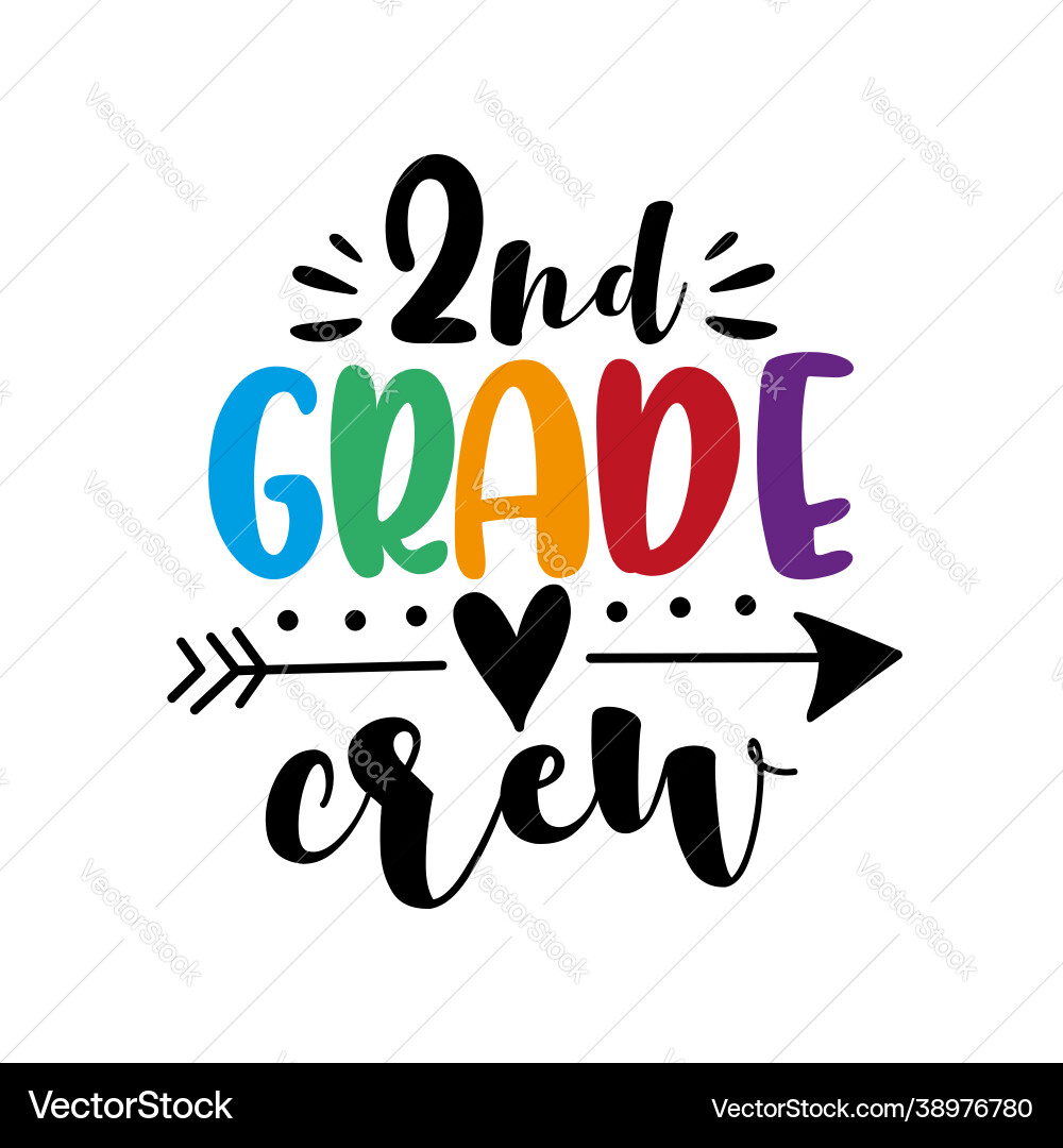 2nd Grade Crew - Calligraphy Lettering Royalty Free Vector