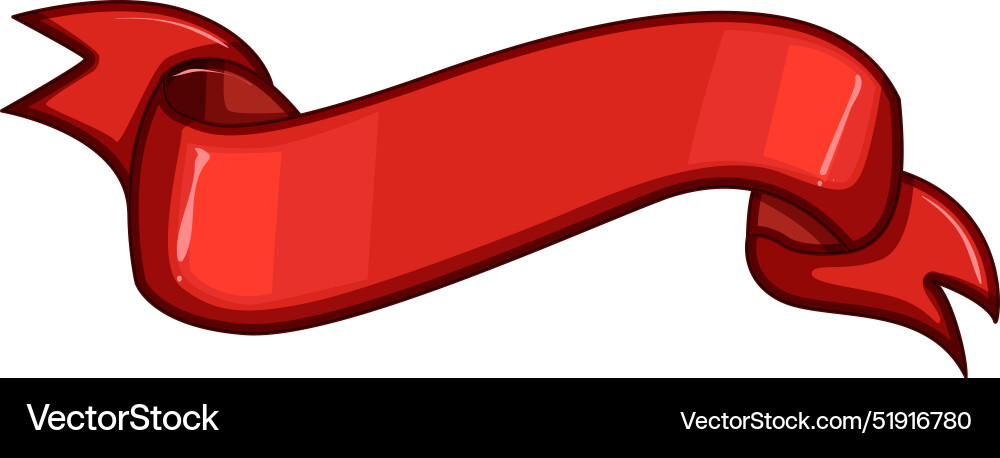 Badge red ribbon cartoon Royalty Free Vector Image