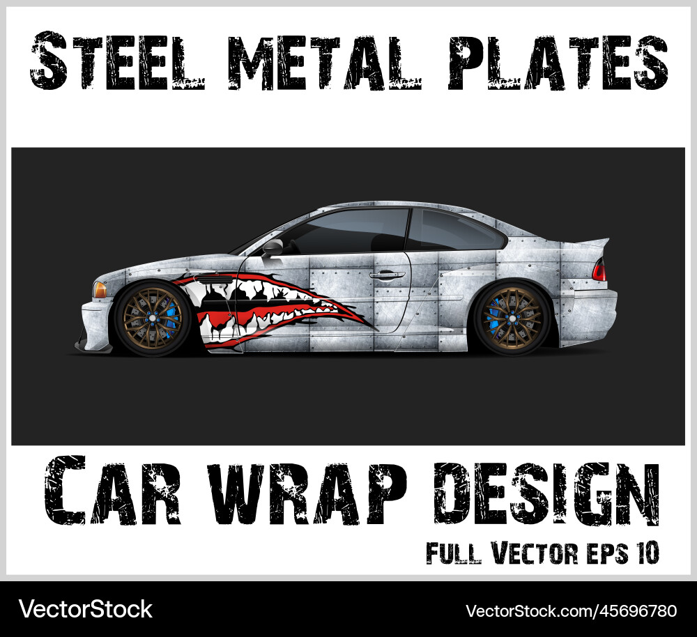 Car wraps design - steel metal texture Royalty Free Vector
