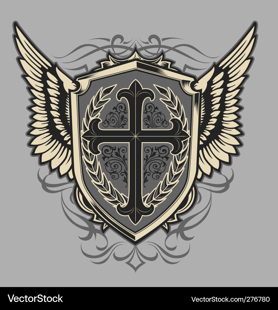 Cross shield Royalty Free Vector Image - VectorStock