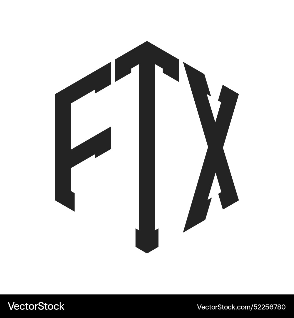 Ftx logo design initial letter monogram Royalty Free Vector