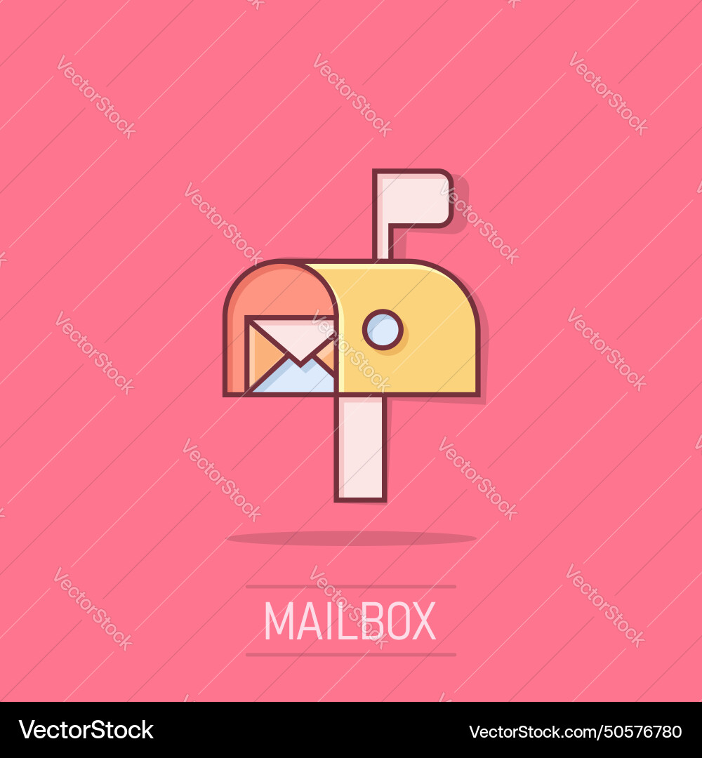 Mailbox icon in comic style postbox cartoon Vector Image