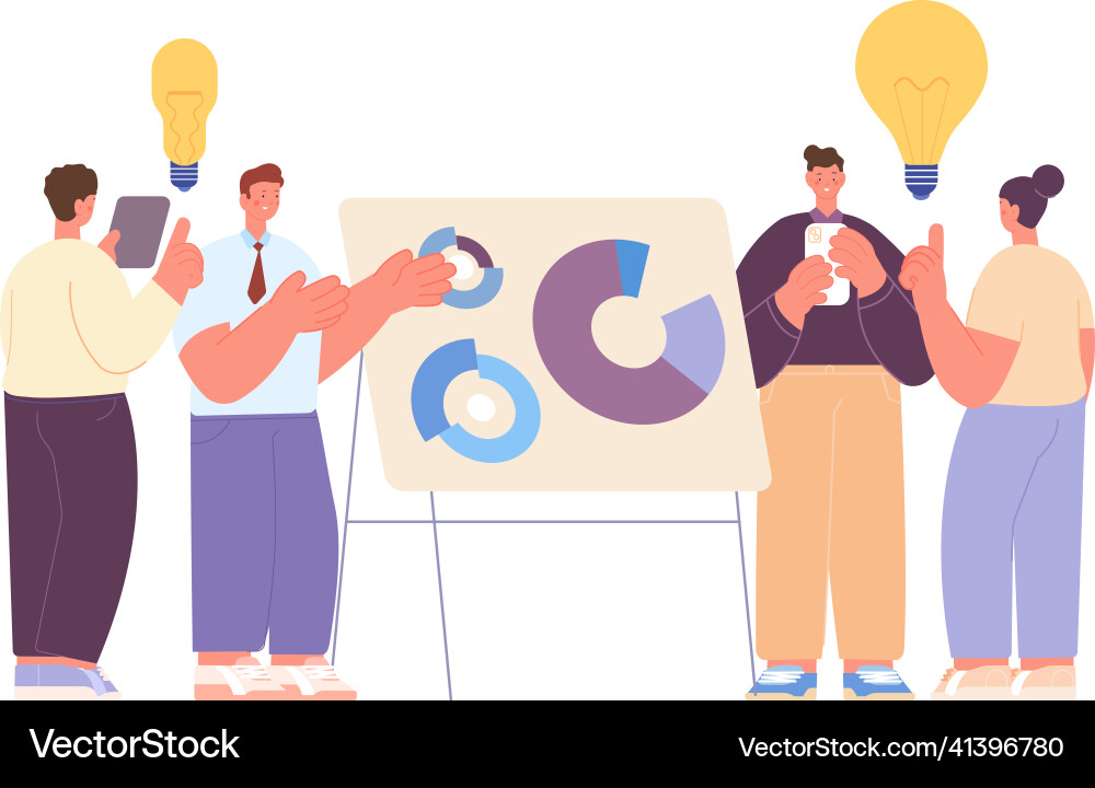 Project development discuss teams ideas Royalty Free Vector