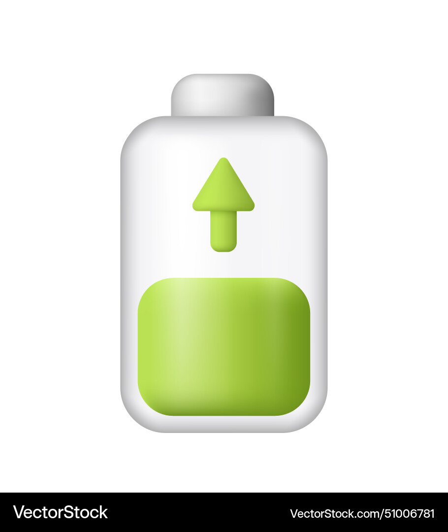 Battery with half charge and arrow Royalty Free Vector Image