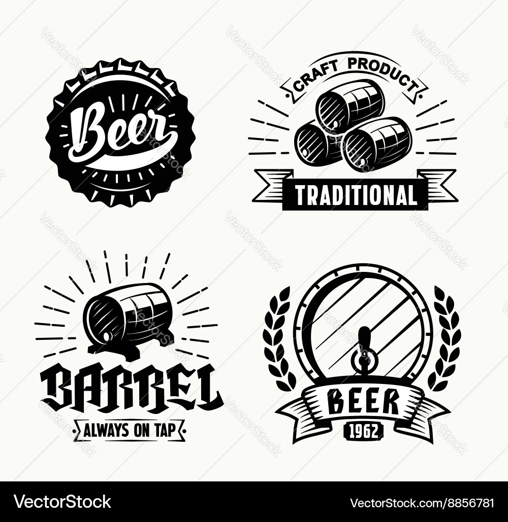 Beer Badges & Icons Set Royalty Free Vector Image