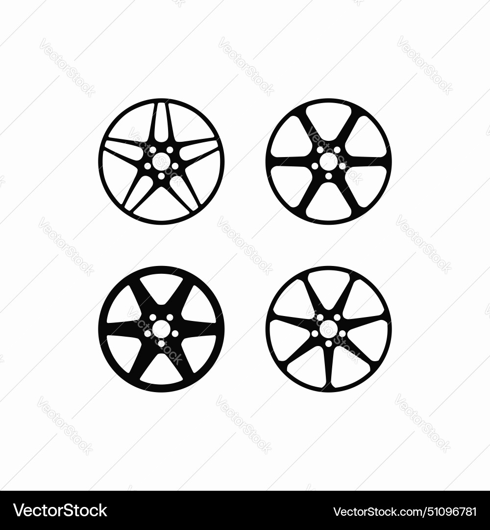 Car wheel icon set Royalty Free Vector Image - VectorStock