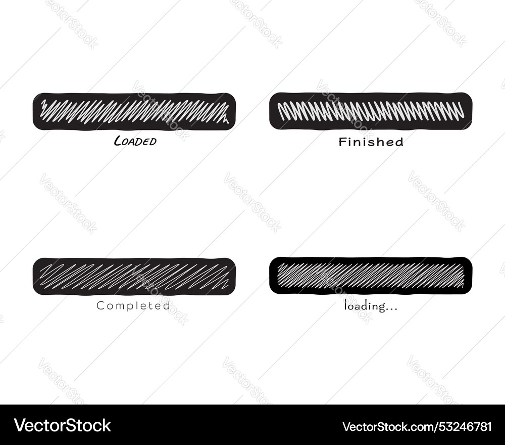Collection loading bar status icon set of loaded Vector Image