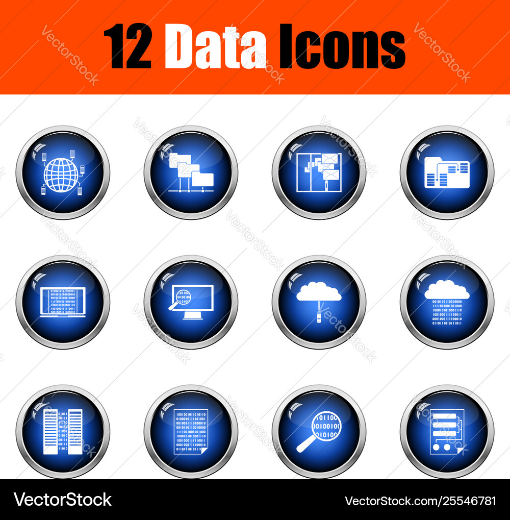 Daten Icon Set Lizenzfreies Vektorbild - VectorStock