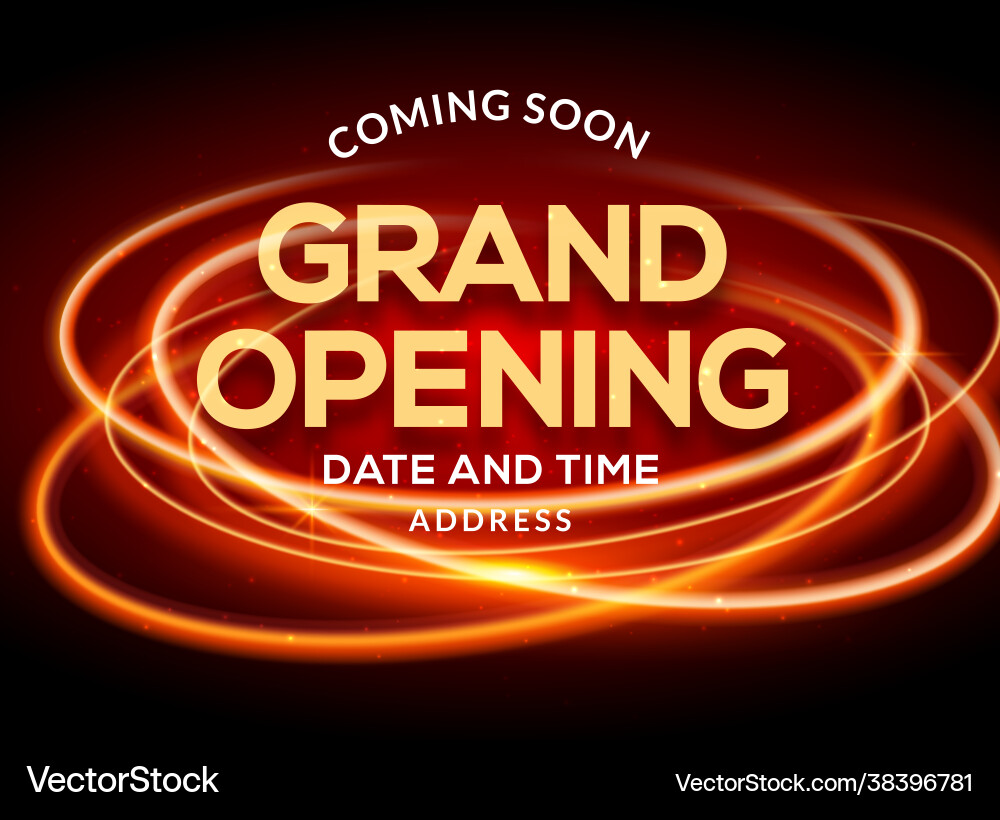 Grand opening ceremony poster concept invitation Vector Image