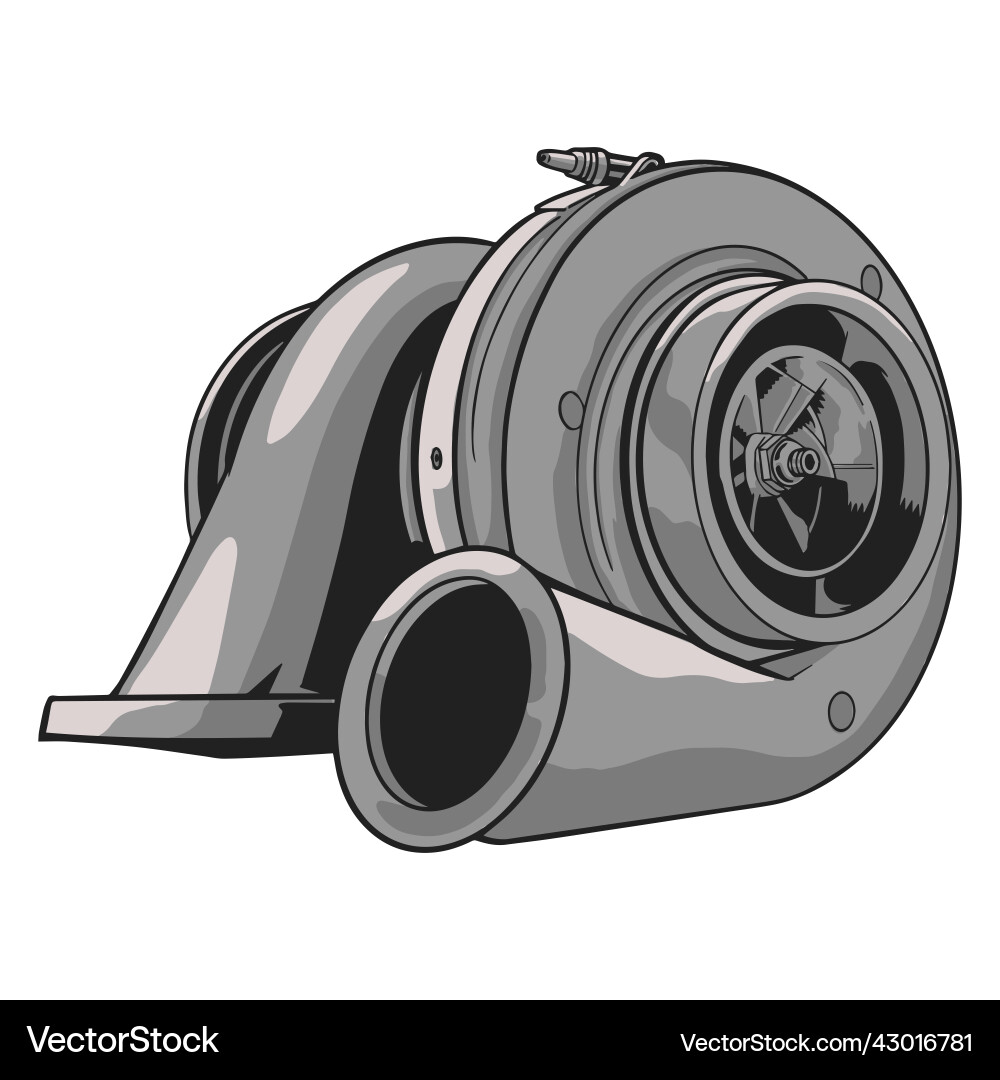 Gray turbo compressor Royalty Free Vector Image