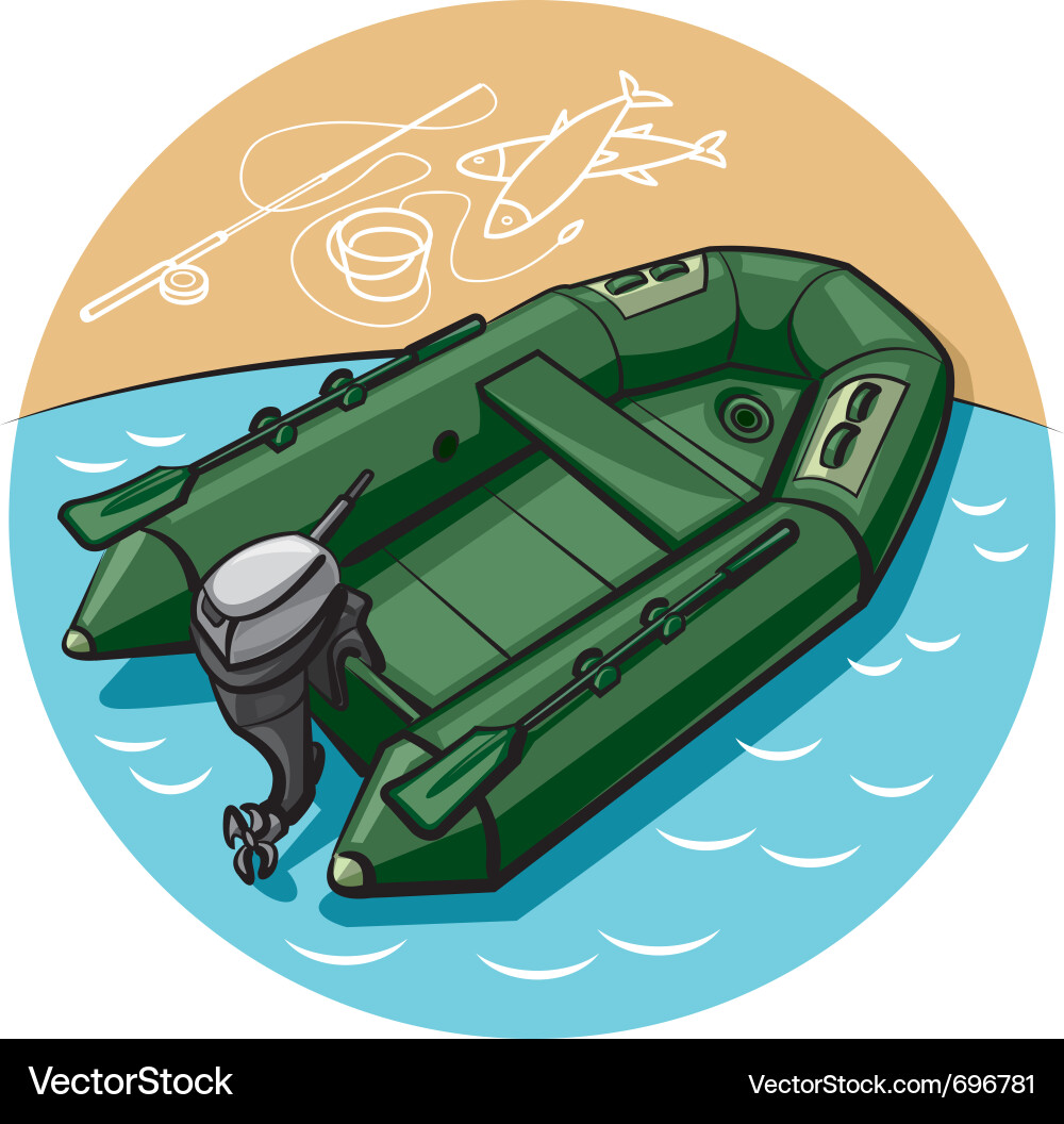 Inflatable rubber boat Royalty Free Vector Image