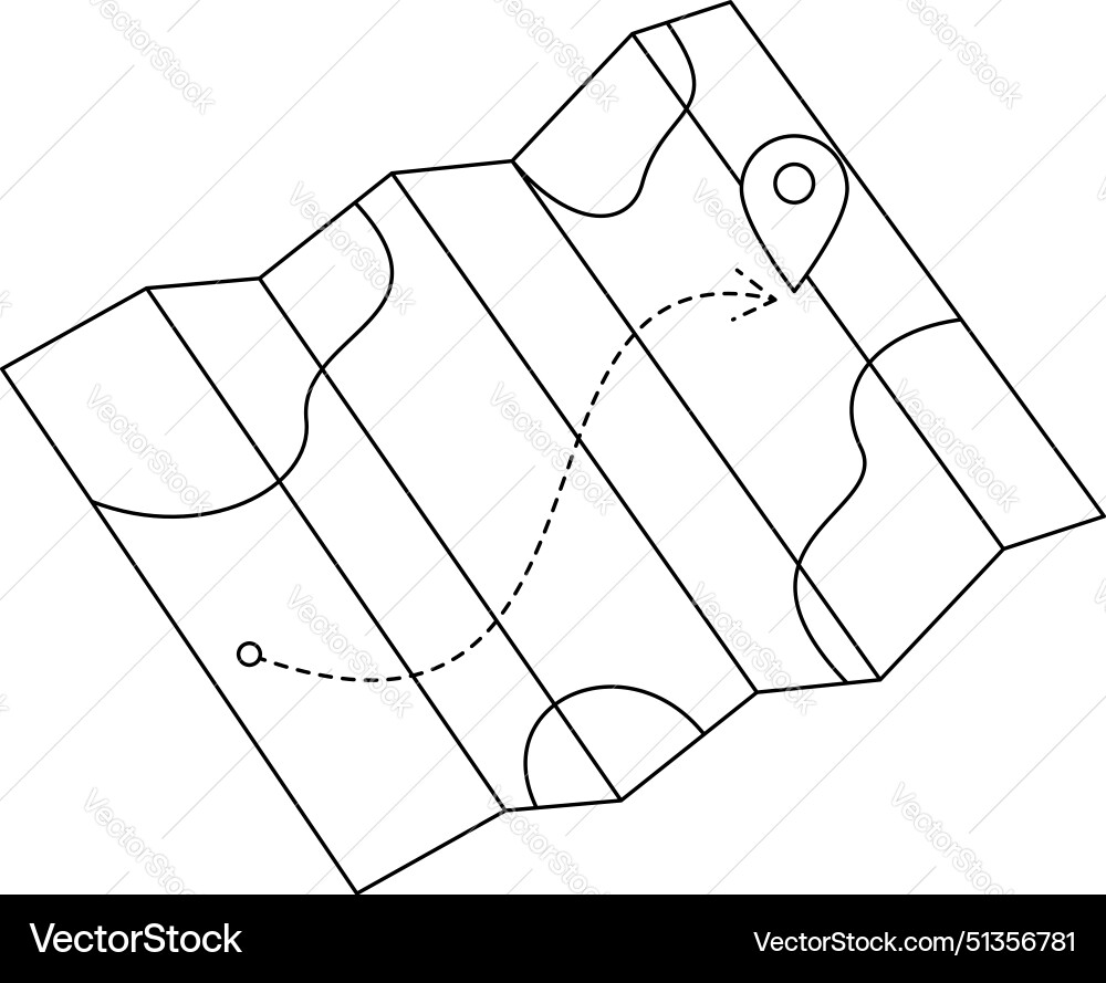 Map coloring page for kids summer outline doodle Vector Image