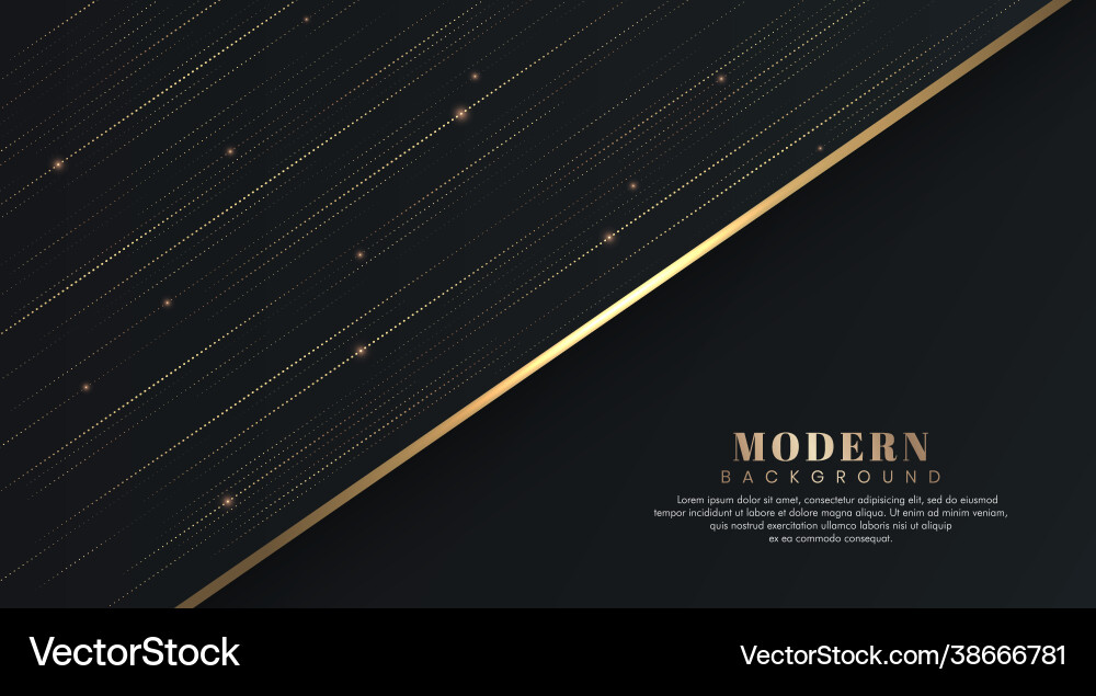 Modern luxury abstract gold lines on black Vector Image
