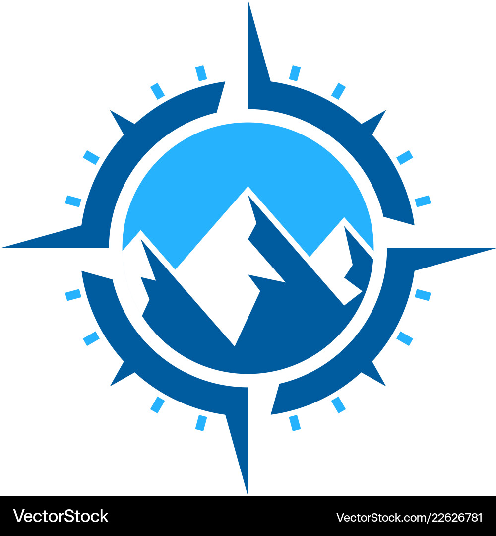 Mountain compass logo icon design Royalty Free Vector Image