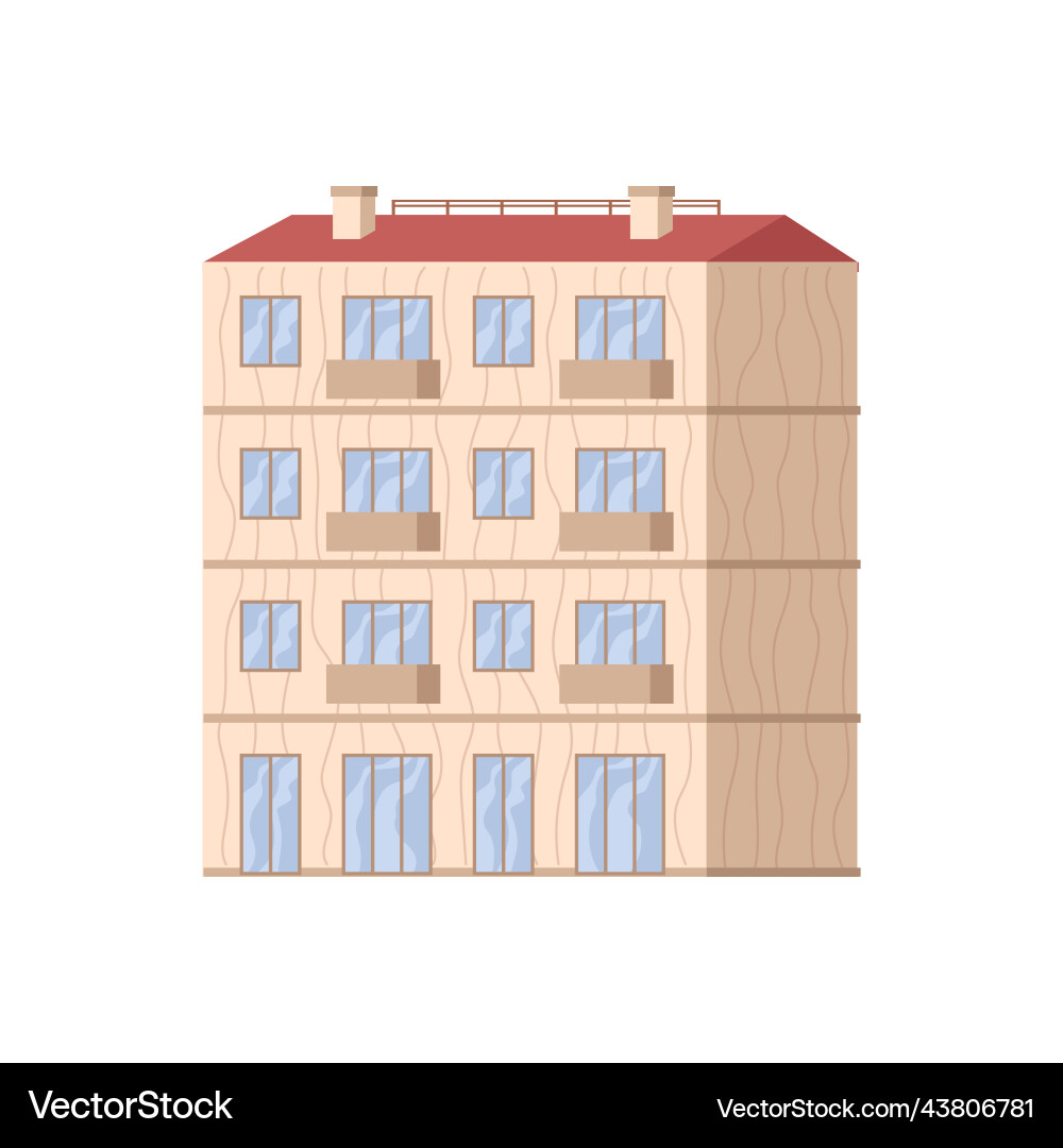 Multi story residential house or building Vector Image