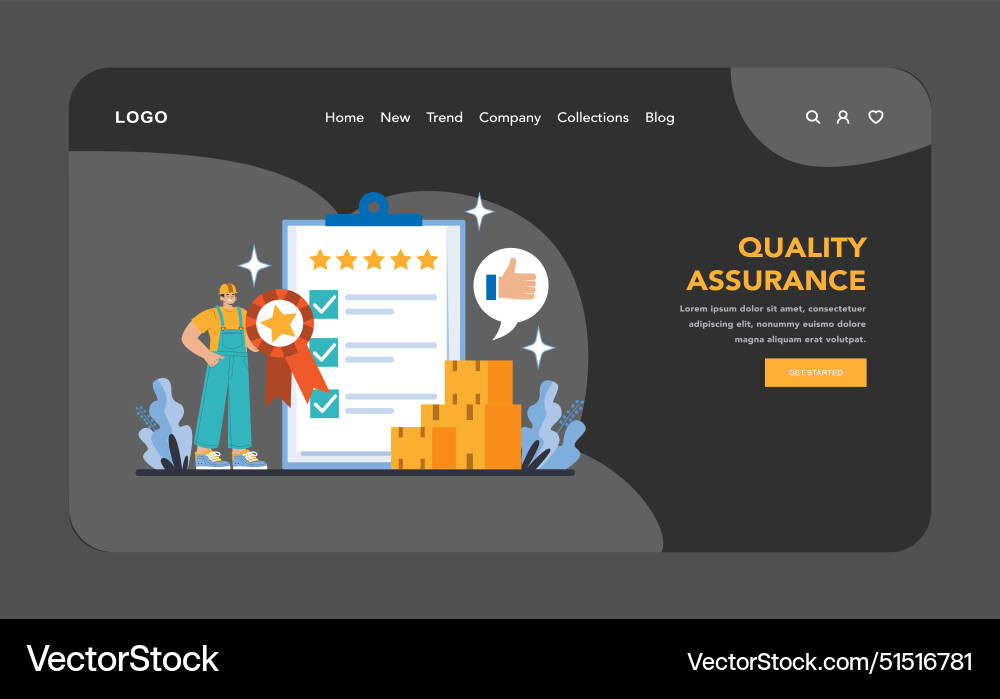 Production and quality concept flat Royalty Free Vector