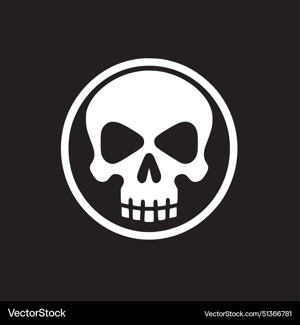 Skull - minimalist and simple silhouette Vector Image
