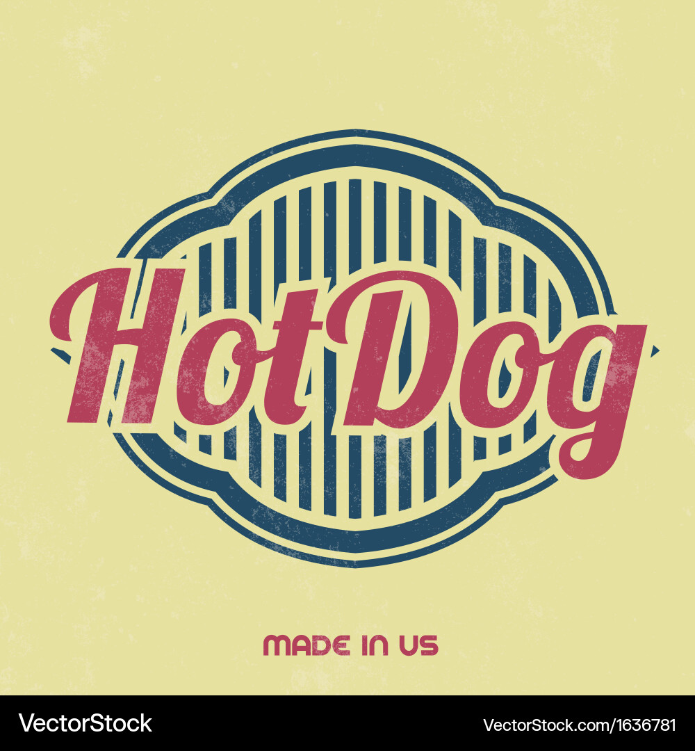 Vintage Hot Dog Sign Royalty Free Vector Image