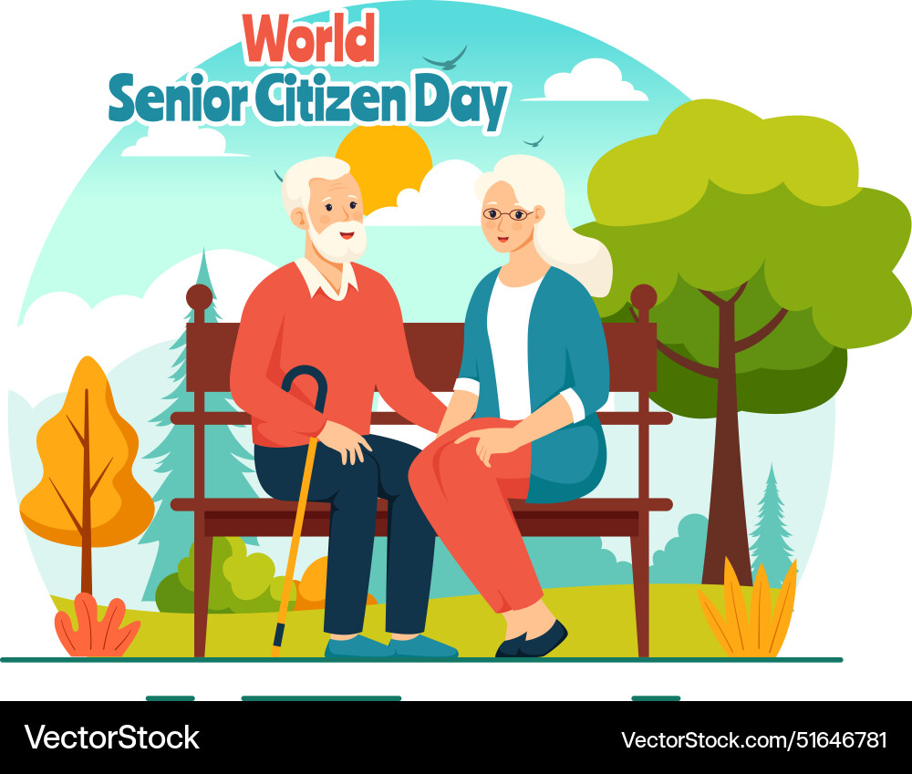 World senior citizen day on august 21st Royalty Free Vector