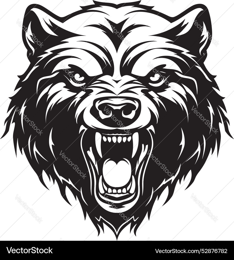 Bear clan insignia bear crowned symbol Royalty Free Vector