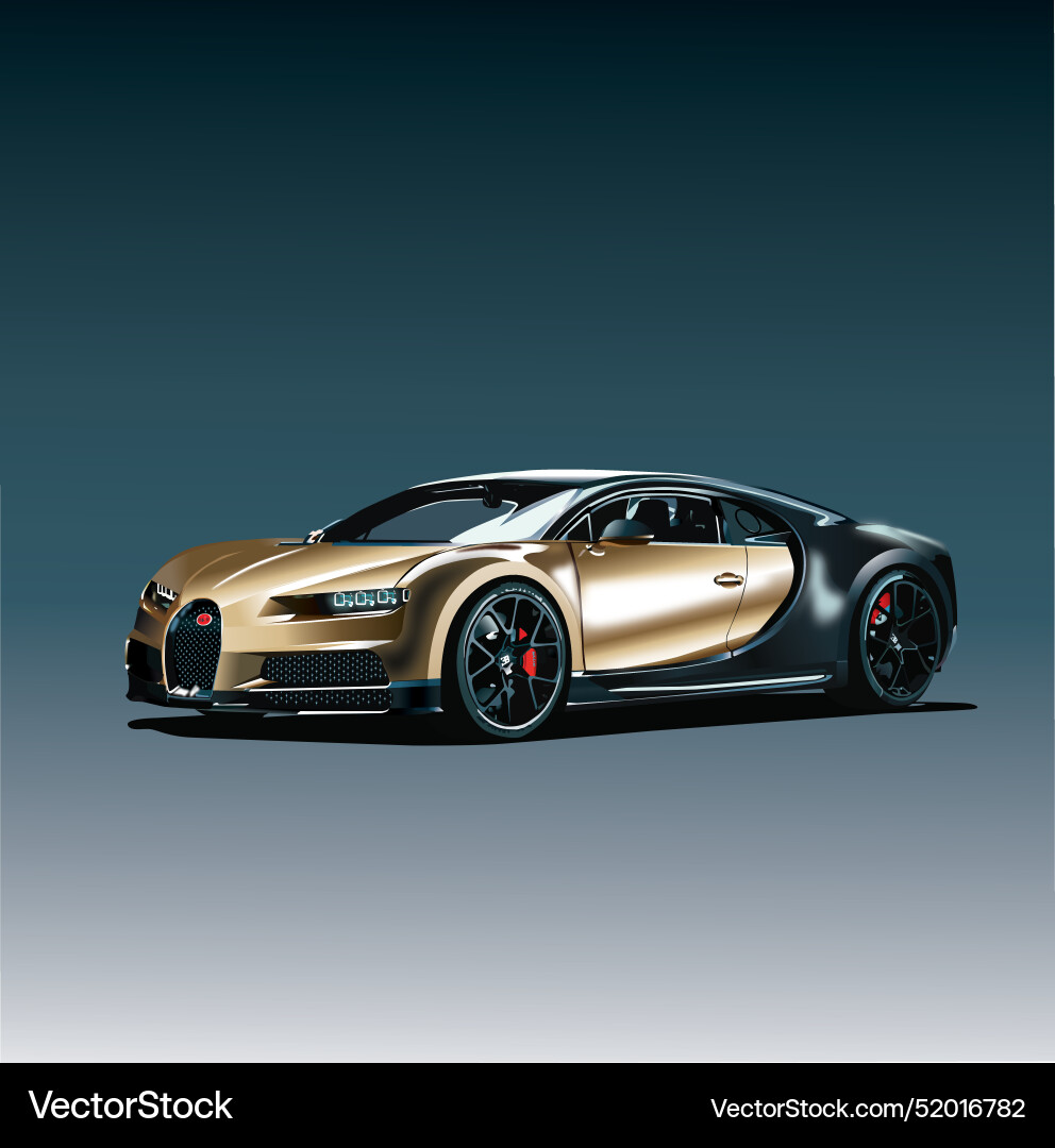 Bugatti Chiron Hypercar Royalty Free Vector Image