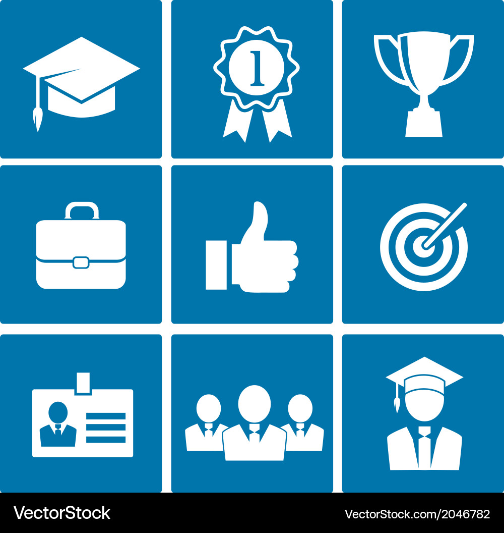 Business career icons Royalty Free Vector Image