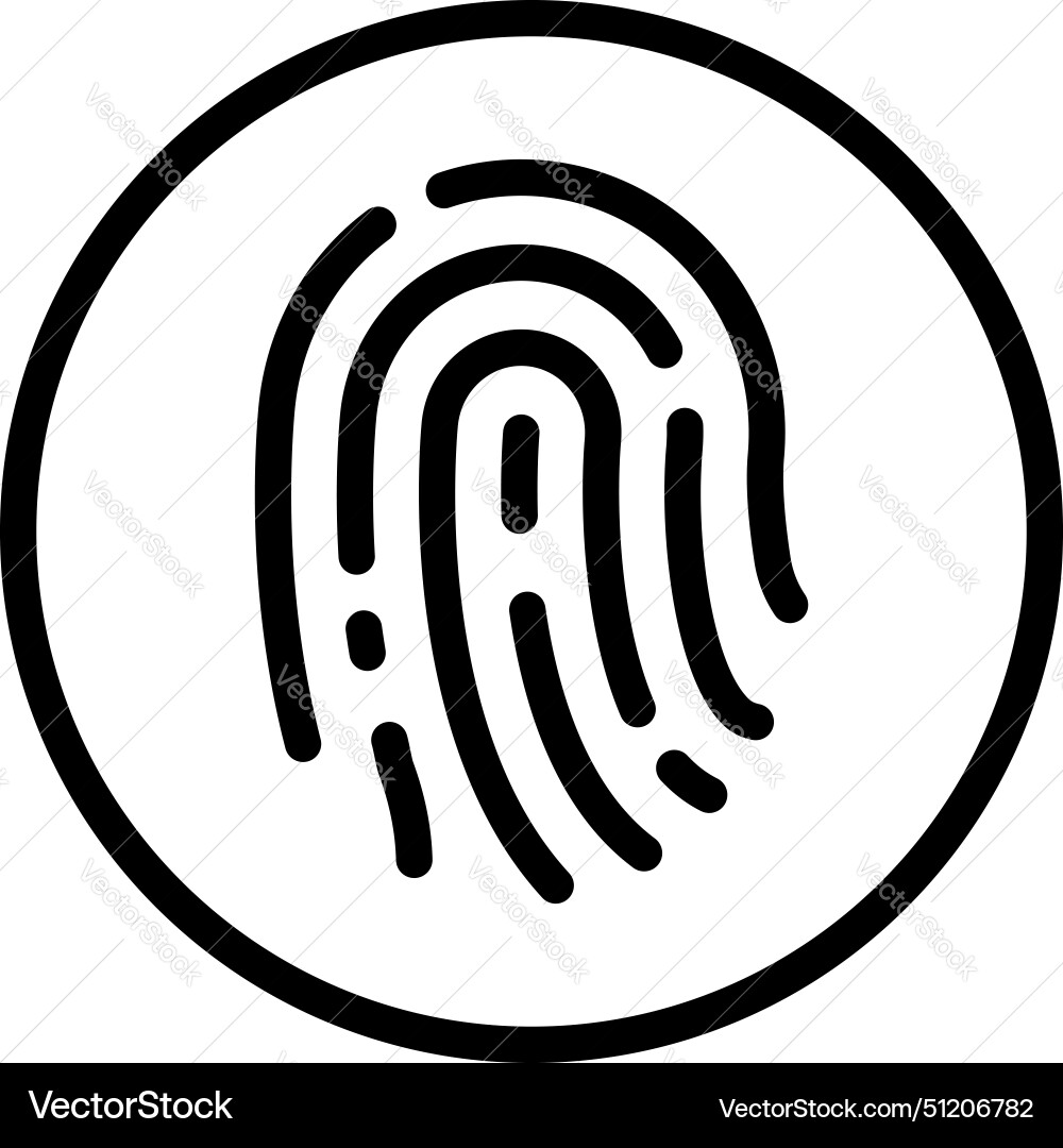 Fingerprint outline icon symbol for graphic Vector Image