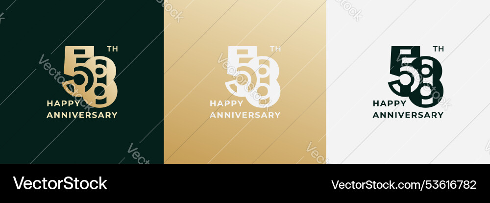 Logo 58th 58 years happy anniversary creative Vector Image