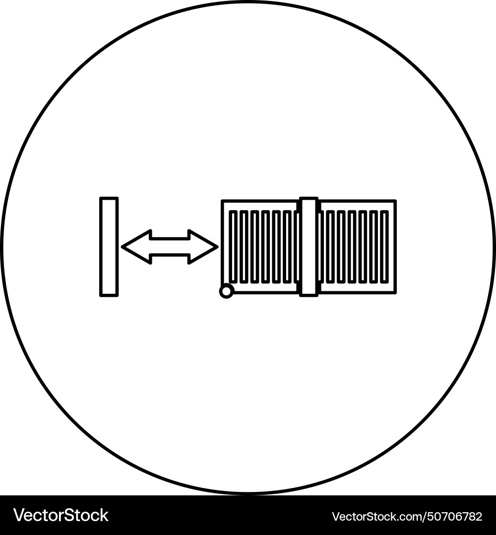 Sliding gates automatic lattice fence system Vector Image