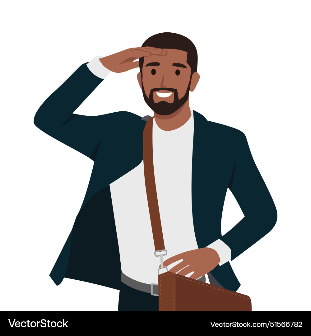 Young businessman looking far off Royalty Free Vector Image