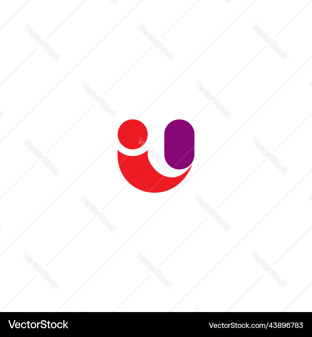 Abstract i u initial logo Royalty Free Vector Image