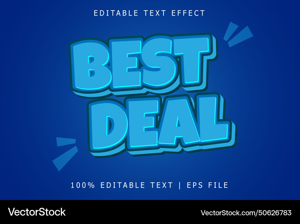 Best deal editable text effect 3 dimension emboss Vector Image