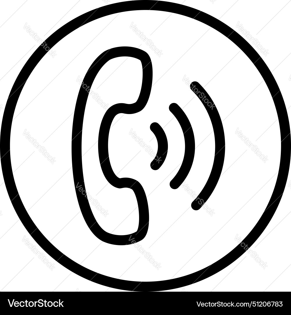 Communication concept phone call handset outline Vector Image