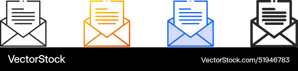 Email iconthin linear gradient blue stroke Vector Image