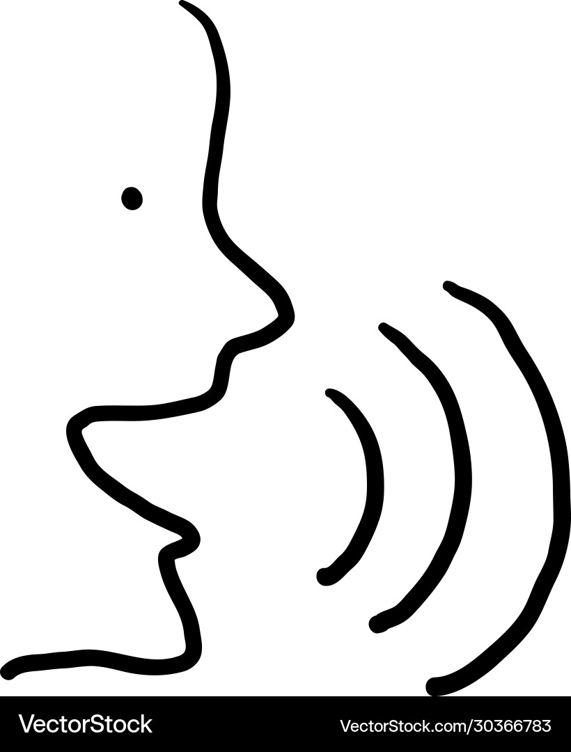 Hand drawn voice recognition concept Royalty Free Vector