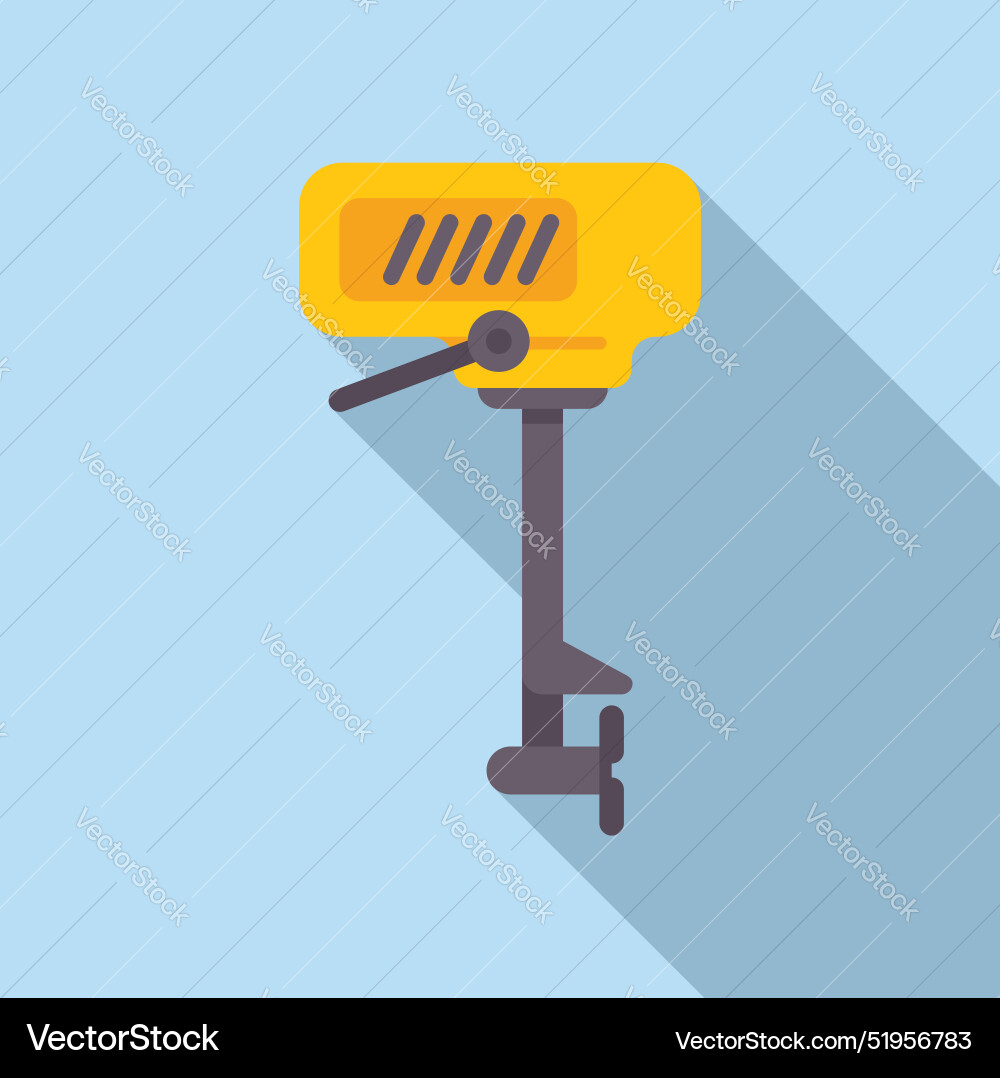 Yellow boat motor with propeller for inflatable Vector Image